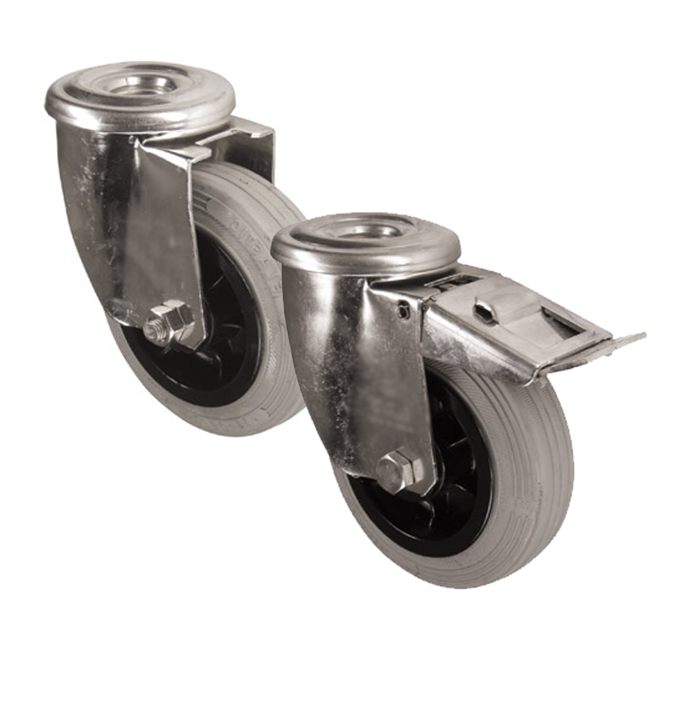 Medium Duty Stainless Steel Bolt Hole Castors - Reids Castors